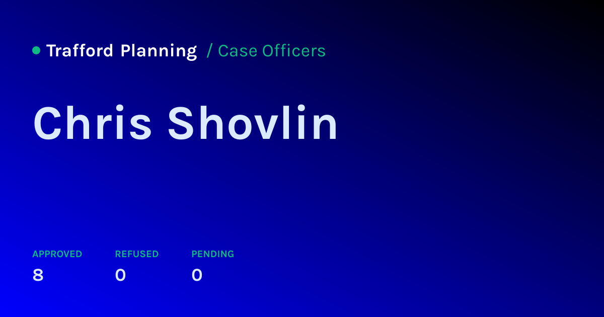 Case Officer Chris Shovlin - Application List — Trafford