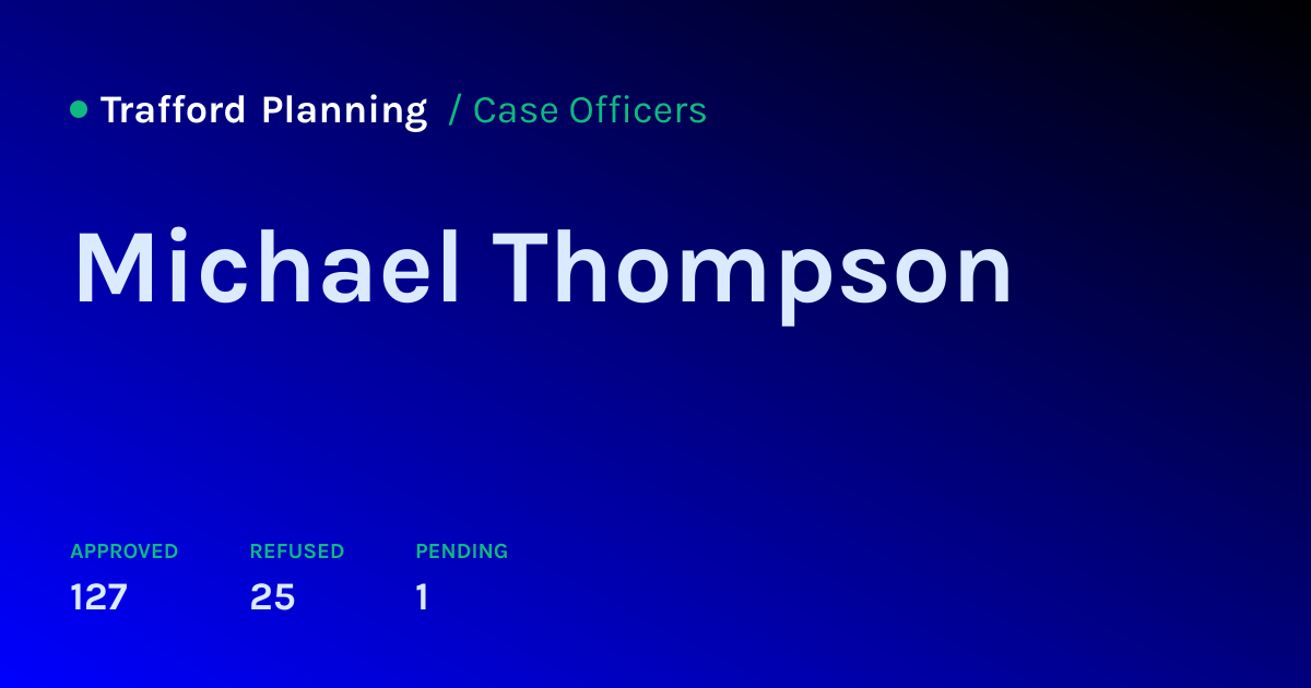 Case Officer Michael Thompson - Application List — Trafford